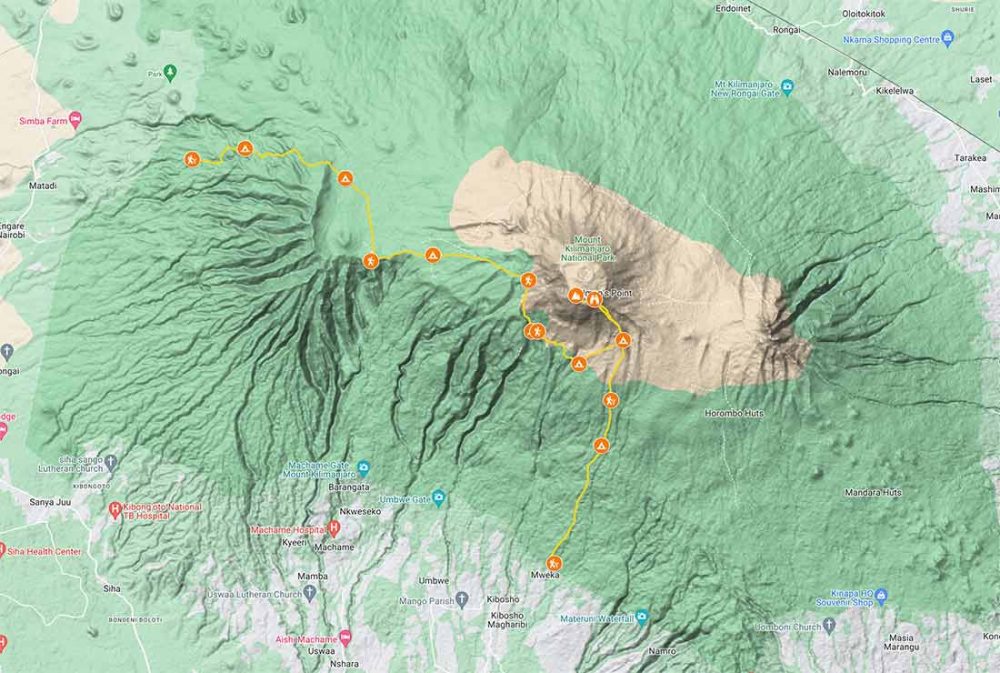 Lemosho Route GPX file and Overview | Kilimanjaro Sunrise A Trekking ...